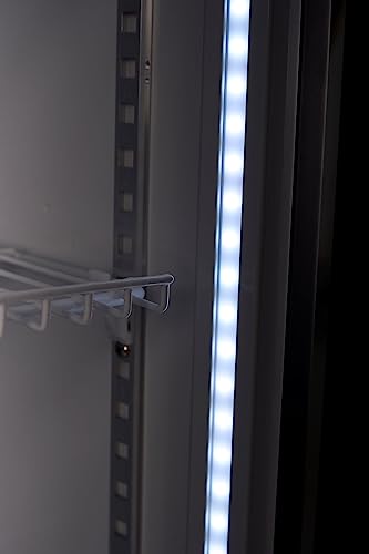 PremiumLevella Glass Door Display Refrigerator 7.6 cu ft Commercial Beverage Cooler Merchandiser With Sleek LED Light Strip