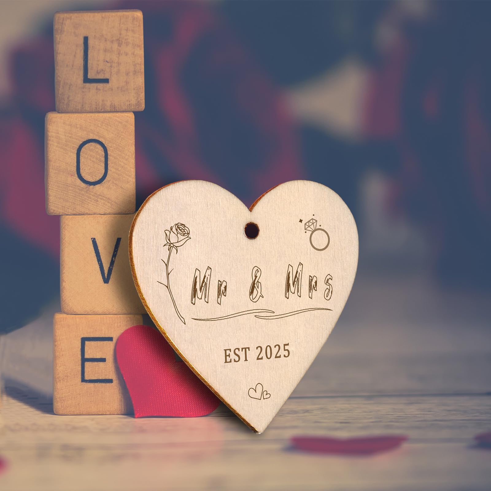 EYITUPC Rotating Floating Mr and Mrs EST 2025 Picture Frame, Wedding Gifts Bridal Shower Gifts Engagement Gifts for Newlywed Couples