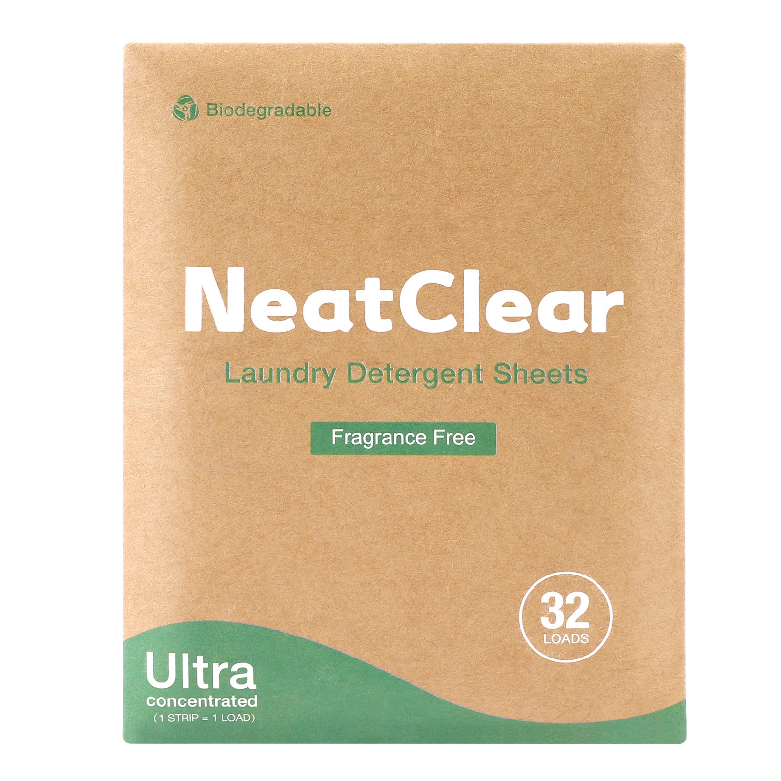 NeatClear Laundry Detergent Sheets - Travel Size - Fragrance Free 32 Strips (32 Loads) - Concentrated Liquidless Laundry Soap - No Mess - Space-Saving - for Travel, Apartments, Dorms, Sink