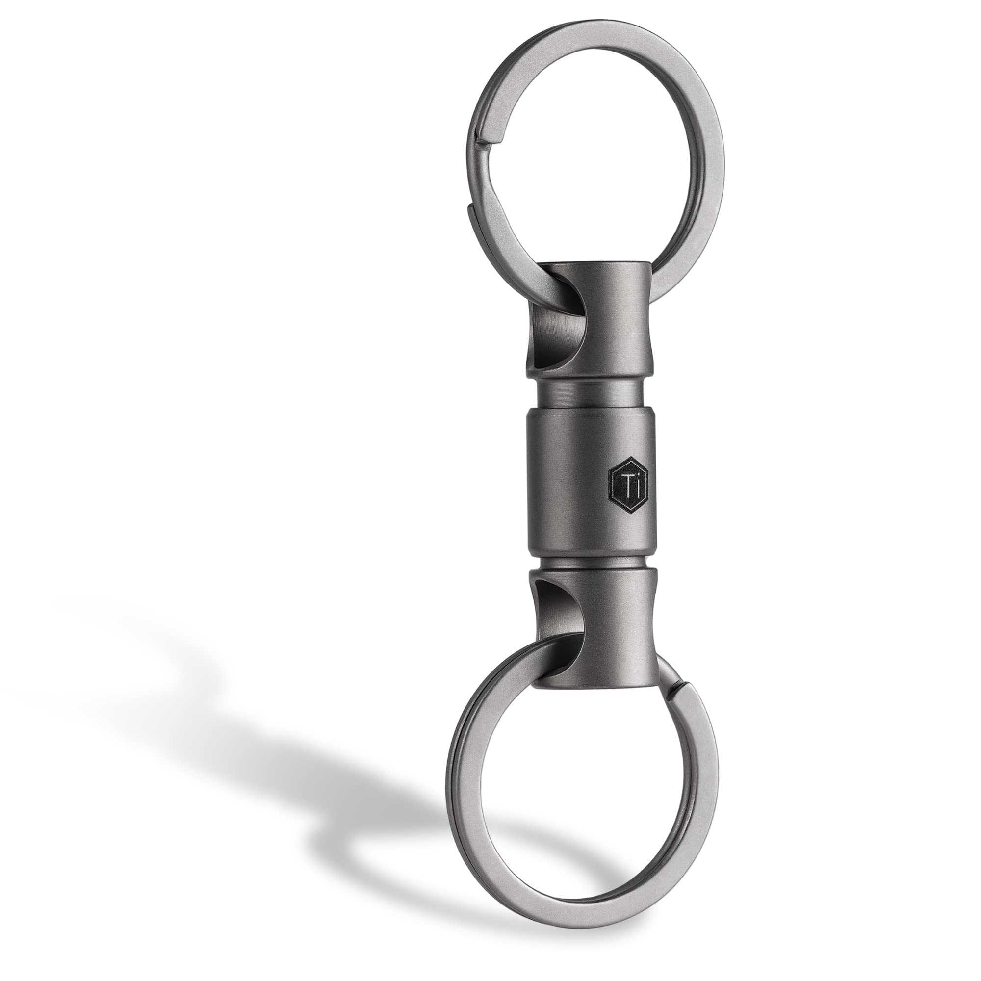 KeyUnity KA24 Detachable Key Ring Connector, Double-end Swivel Keychain Titanium Rotatable Key Organizer Linker for Carabine