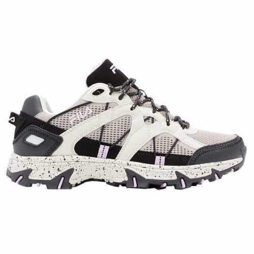 Fila Women's Lace-Up Athletic Trail Sneaker, Hiking & Trekking Shoes (TAN/Black/Lilac, us_Footwear_Size_System, Adult, Women, Numeric, Medium, Numeric_7)