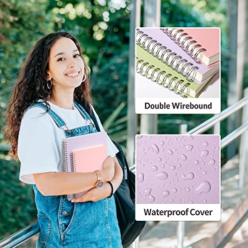 Annecy 3 Pack Lined Spiral Notebooks - A5 Lined Journals with 120gsm Thick College Ruled Paper 80 Sheets/160 Pages 5.9 x 8.3 inches - Journals for Writing/Drawing/Study and Notes
