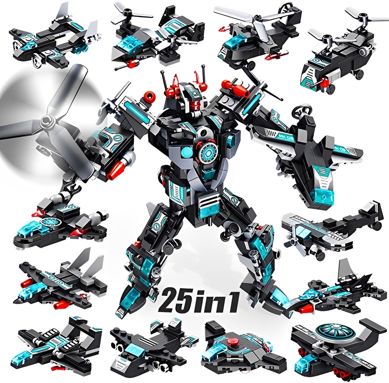 BIZNESMEN STEM Robot Building Kit - 577 Pieces 25-in-1 Construction Toy Set | Creative Engineering Blocks and Vehicles for 6-12 Year Old Boys and Girls | Educational Gift for Kids Ages 6-12
