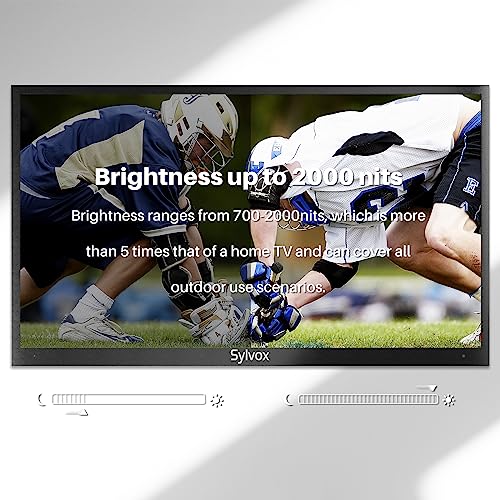 SYLVOX 55 Inch Outdoor Smart TV QLED 4K UHD Waterproof TV, 2000NIT High Brightness Built-in Google Assistant Anti-Glare, Suitable for Outdoor Shaded to Bright Light Areas (PoolproQLED Series)