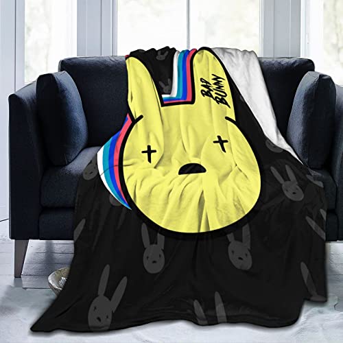 Iosbdnsm Bad Cute Bunny Throw Blanket Living Room Car Bedroom Warm Blankets Air Conditioning Blanket Fans Gifts 80"x60"