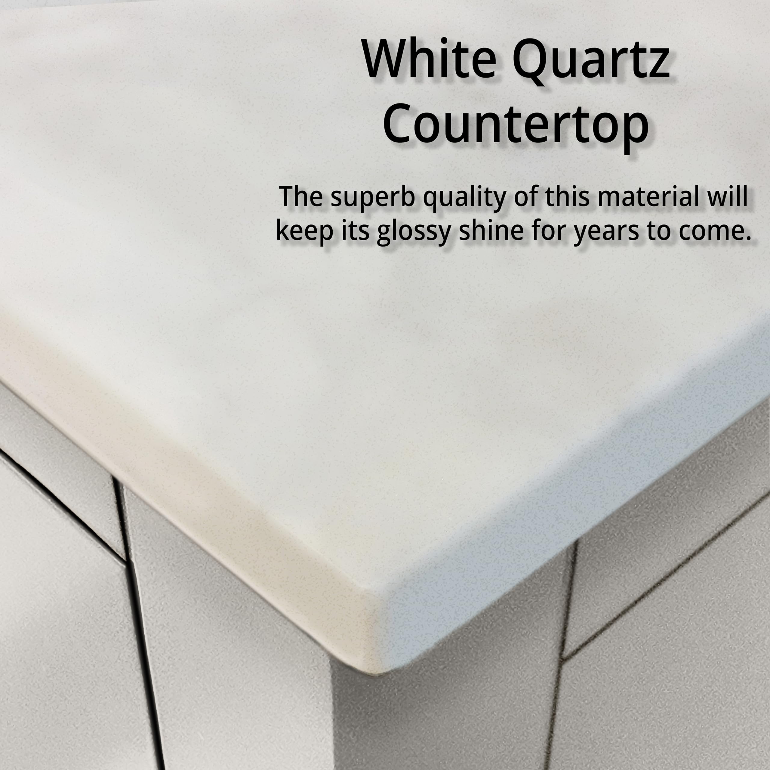 Bell+Modern Big Sur 72 in. W x 22 in. D White Double Bath Vanity and White Quartz Top
