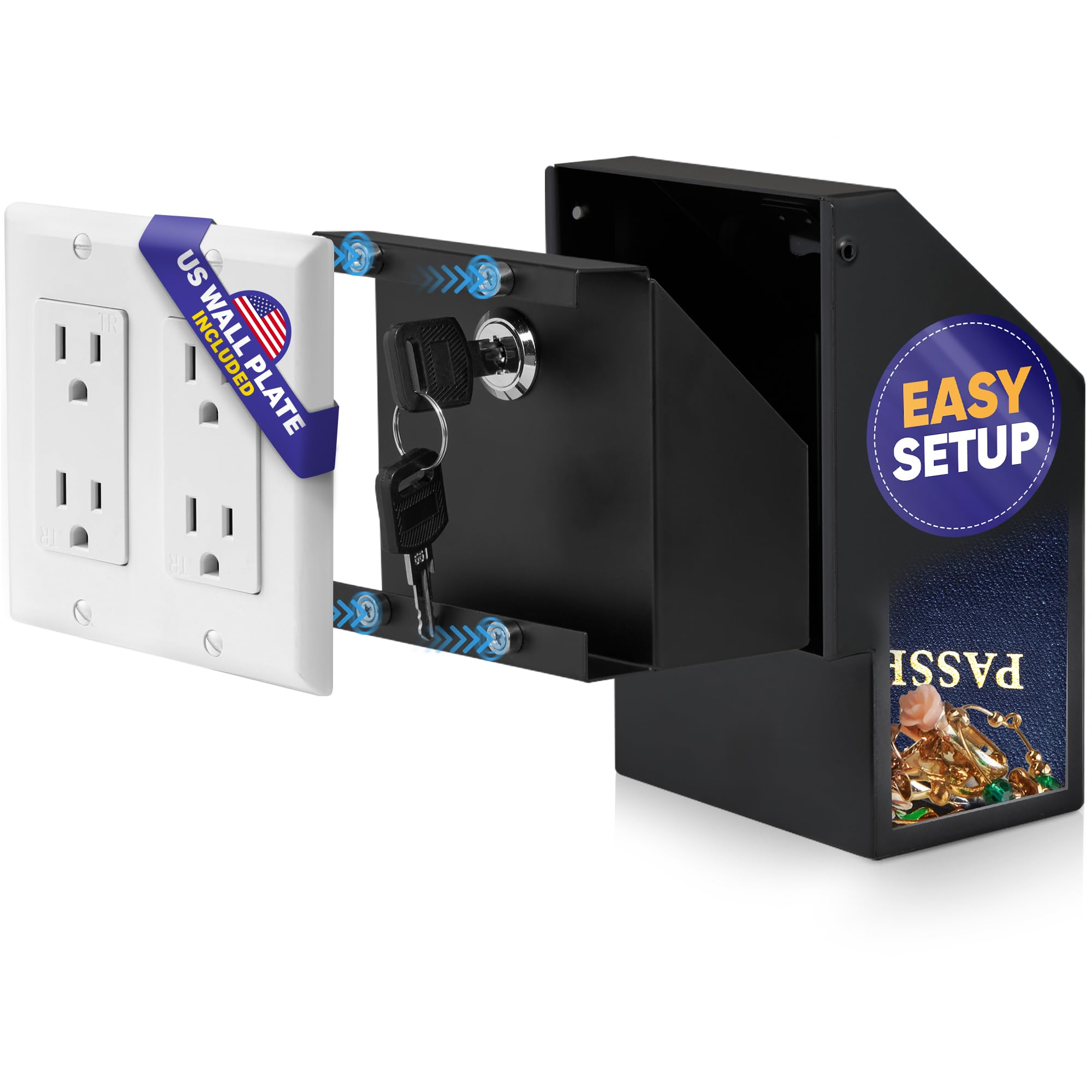 Elder Welder® Wall Outlet Hidden Safe with Key Lock | The Sneaky Way to Trick Thieves | Easy to Install | 100% Real Wall Plate | Wall Hidden Safe for Money | Elevated Choice Over Book Safe or Can Safe