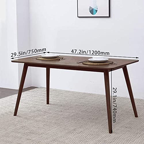 HomeClever, Wood Dining Table, 47.2In x 29In Rectangular Kitchen Table, Modern Home Furniture for Small Spaces, Living Room and Office Wooden Frame Computer Desk (Table Only)
