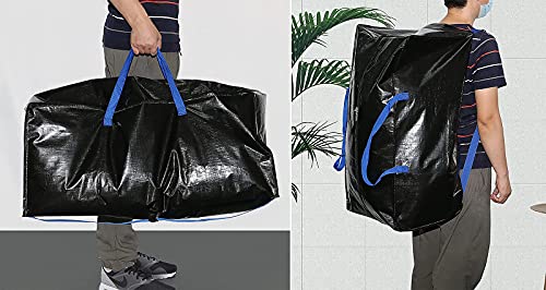 2PCS Large Size 112L Storage Bags with Backpack Straps & Strong Handles & Zippers for Moving, Travelling, Camping, Gardening Tools, Christmas Holiday Decorations Storage, 31.5×15.8×13.8inch, Black