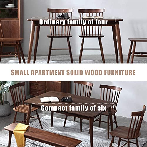 HomeClever, Wood Dining Table, 47.2In x 29In Rectangular Kitchen Table, Modern Home Furniture for Small Spaces, Living Room and Office Wooden Frame Computer Desk (Table Only)