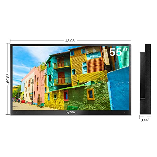 SYLVOX 55 Inch Outdoor Smart TV QLED 4K UHD Waterproof TV, 2000NIT High Brightness Built-in Google Assistant Anti-Glare, Suitable for Outdoor Shaded to Bright Light Areas (PoolproQLED Series)