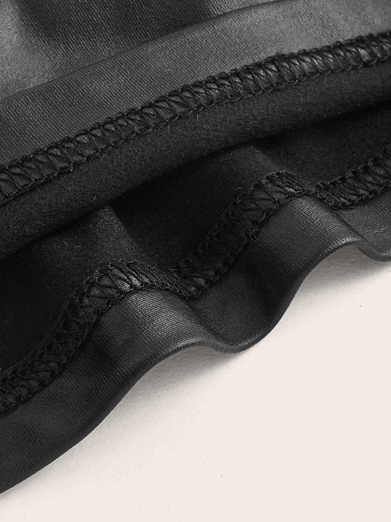 Floerns Women's PU Leather Crisscross Backless Cowl Neck Draped Crop Cami Top Black L