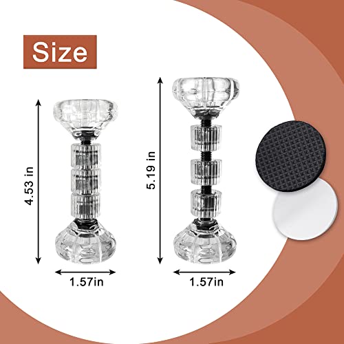 Neatbuddy Headboard Stoppers for Wall, 2023 Newest Transparent Bed Stoppers, Adjustable Threaded Bed Frame Anti-Shake Tool for Bed, 2PCS Headboard Stabilizer, 2.16"-4.92"