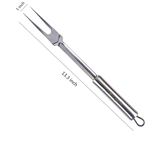 Begatter Meat Carving Fork, 13.3 Inch Long Cooking Fork for Kitchen, Stainless Steel Serving Fork Barbecue Fork, 2 Pieces
