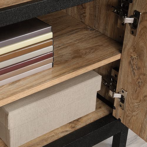 Sauder Steel River TV Stand with Doors, L: 60.24" x W: 19.09" x H: 29.72", Milled Mesquite Finish