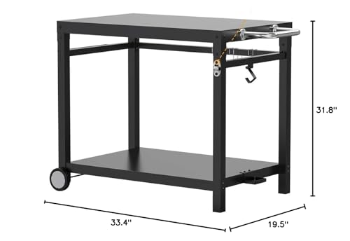 LS'BABQ BBQ Stand Pizza Oven Trolley Commercial Outdoor Movable Dining Cart Table Kitchen Cart Table