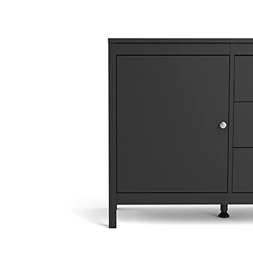 Tvilum, Black Matte Madrid 2 Door Sideboard with 3 Drawers