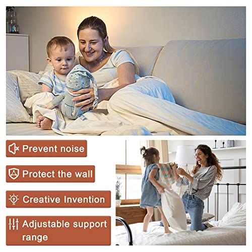 Neatbuddy Headboard Stoppers for Wall, 2023 Newest Transparent Bed Stoppers, Adjustable Threaded Bed Frame Anti-Shake Tool for Bed, 2PCS Headboard Stabilizer, 2.16"-4.92"