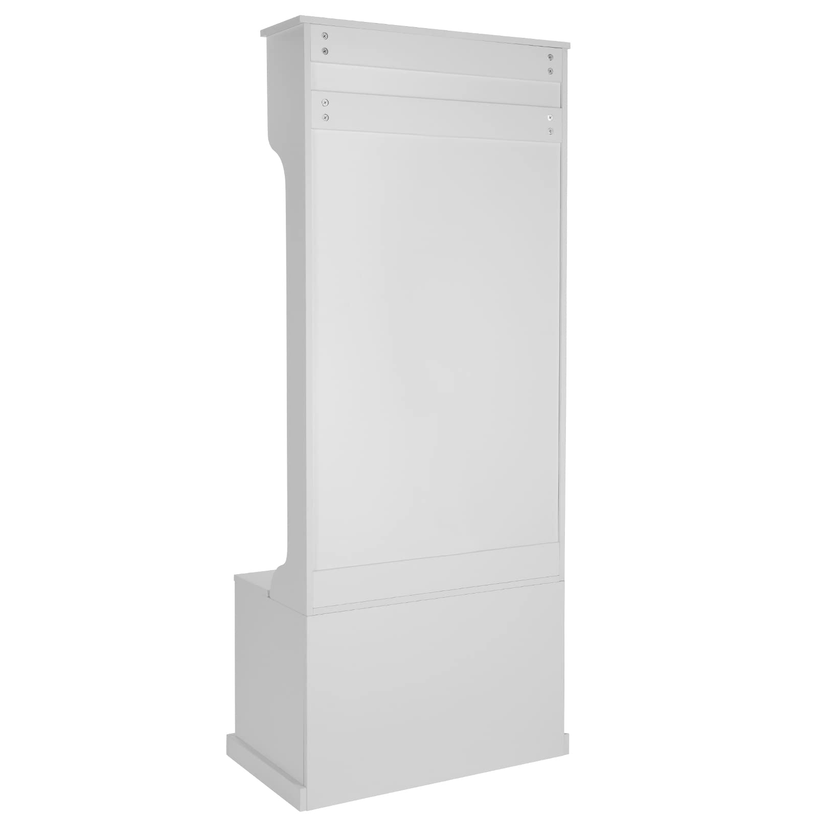 Karl home Hall Tree with Storage Bench, 3-in-1 Freestanding Coat Rack Clothes Stand with 4 Hooks Wooden Flip Cover Seat Space Saving for Bedroom Hallway Livingroom 67" H Simple White