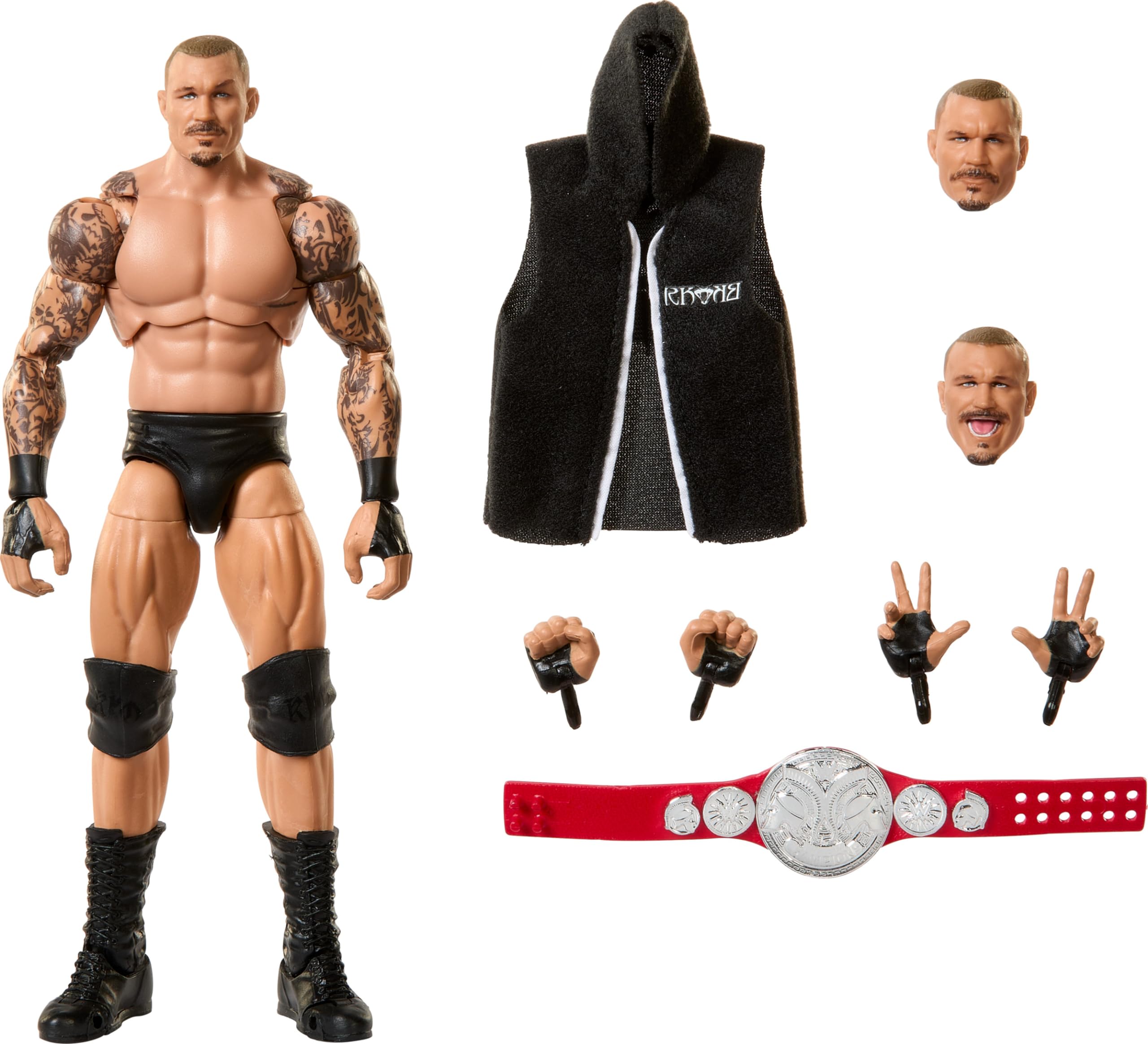 Mattel WWE Ultimate Edition Action Figure & Accessories Set, Randy "Macho Man" Savage 6-inch Collectible with 30 Articulation Points, Swappable Pieces & Entrance Gear
