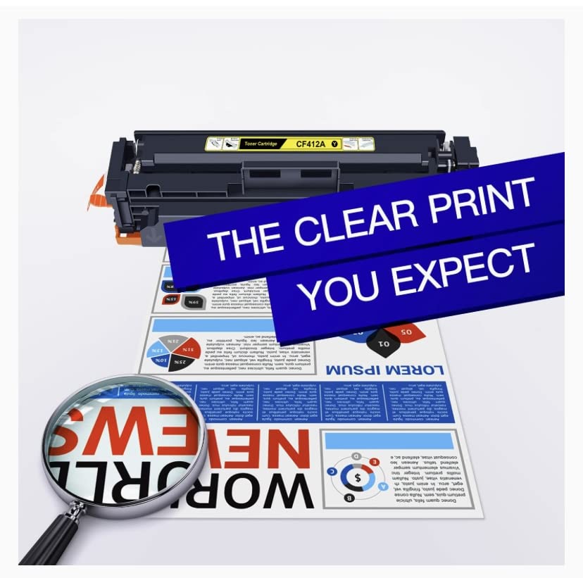 GPC Image Compatible Toner Cartridge Replacement for HP 410A CF412A Compatible with Laserjet Pro MFP M477fdw M477fdn M477fnw Pro M452dn M452nw M452dw Printer Toner (1 Yellow)