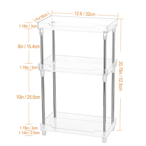 Argox Bathroom Organizer Countertop, Bathroom Finishing Countertop, Countertop Storage, Counter Storage, Storage Under The Sink,Transparent Bathroom Shelf