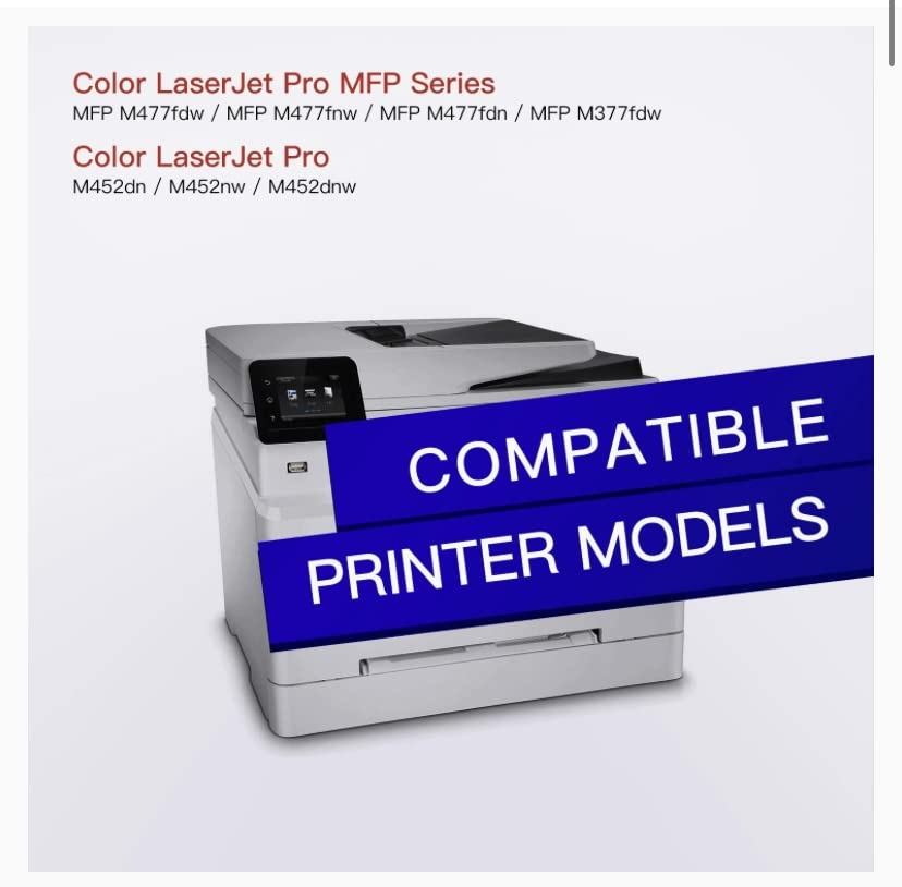 GPC Image Compatible Toner Cartridge Replacement for HP 410A CF412A Compatible with Laserjet Pro MFP M477fdw M477fdn M477fnw Pro M452dn M452nw M452dw Printer Toner (1 Yellow)