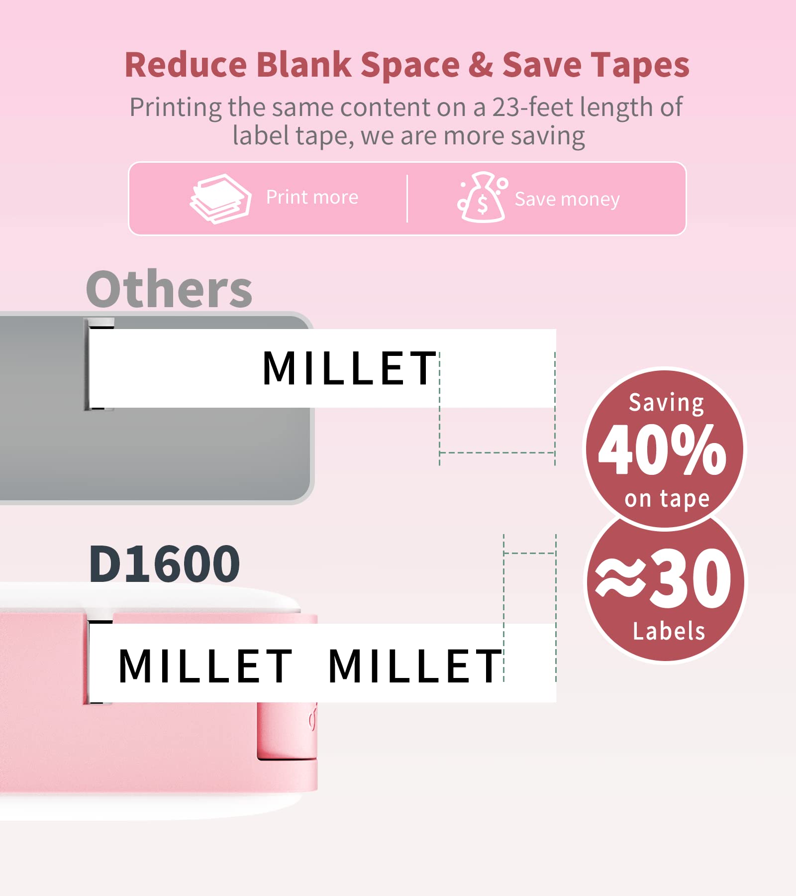 Vixic D1600 Bluetooth Label Maker (Comes with 4 Color Label Tapes) Bundle 6 Color Standard Label Tapes, 12mm (1/2 Inch), Compatible D1600 Label Maker