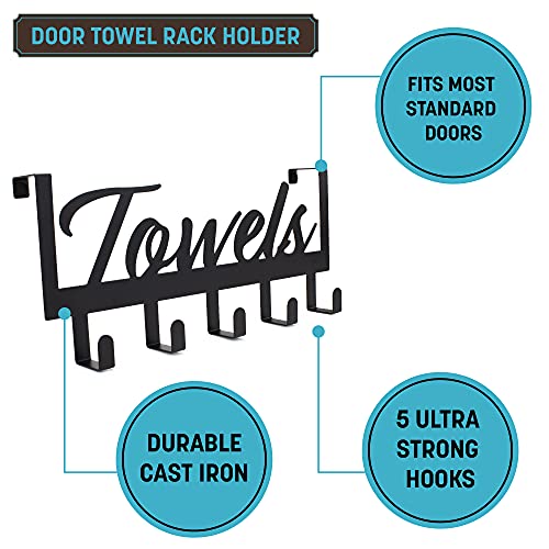 Aesthetic Over The Door Towel Rack for Your Bathroom β Space Saving and Convenient Towel Holder with Sturdy Hooks β The Perfect Addition to Your Bathroom Decor
