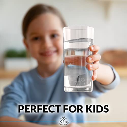 Zulay Plastic Tumblers Drinking Glasses Set of 8 Clear - 4 Each: 12oz and 16oz Acrylic Cups For Kitchen - Unbreakable, Dishwasher Safe Plastic Glasses Set