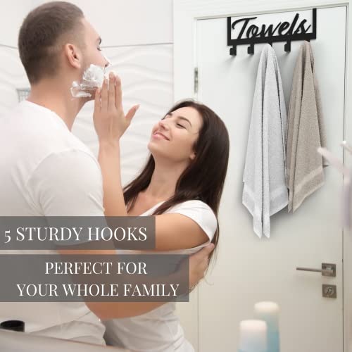 Aesthetic Over The Door Towel Rack for Your Bathroom β Space Saving and Convenient Towel Holder with Sturdy Hooks β The Perfect Addition to Your Bathroom Decor