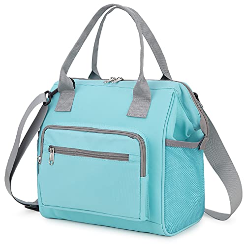Large Lunch bag, Wide-Open Reusable Lunch Box for Men and Women with Removable Strap Adult Lunch Tote for Work College Travel Picnic VONXURY