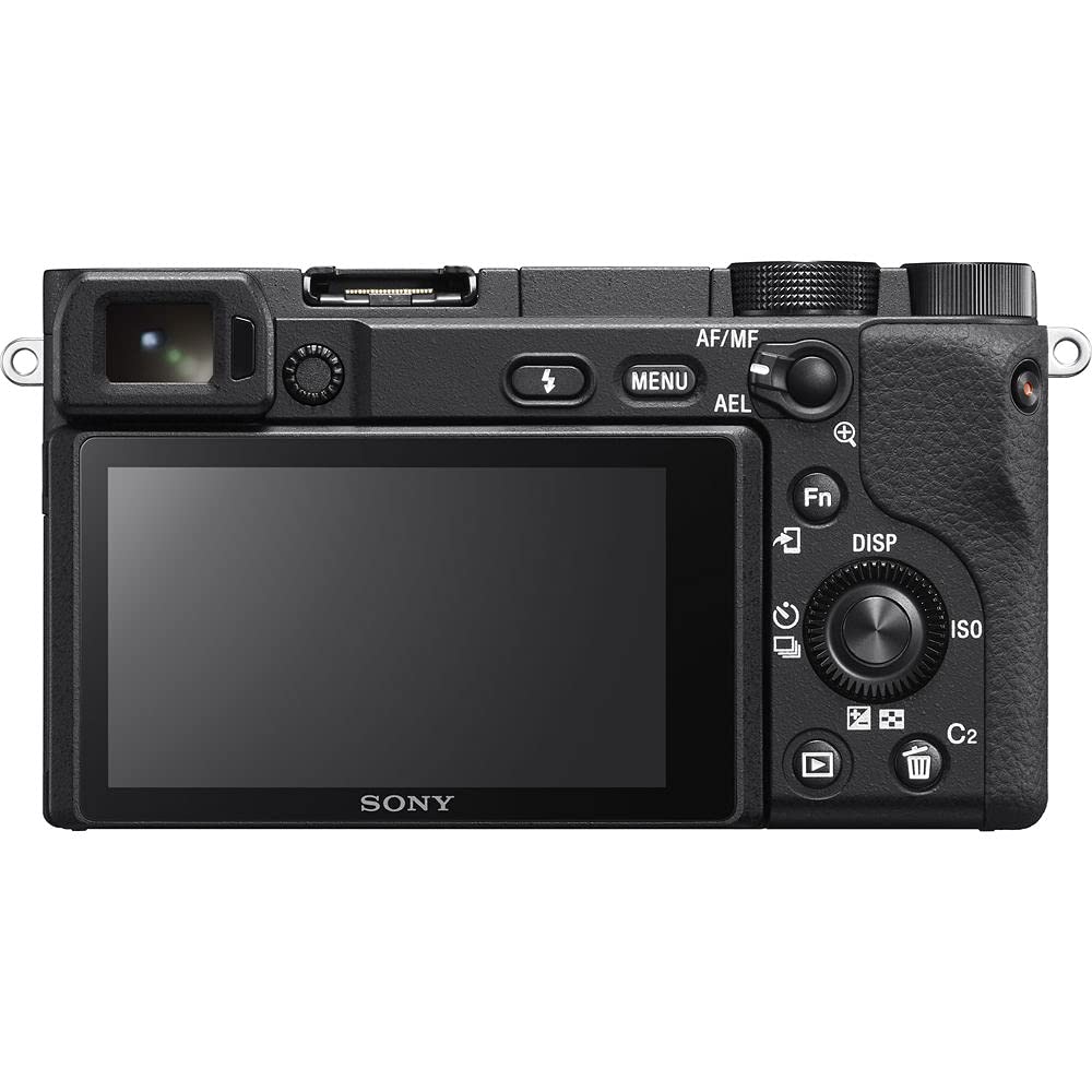 Sony a6400 Mirrorless Camera (ILCE-6400/B) + 64GB Card + Card Reader + Case + Flex Tripod + Hand Strap + Memory Wallet + Cap Keeper + Cleaning Kit (Renewed)