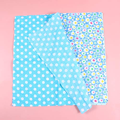 EXCEART 9pcs Cotton Fabric Quilting Patchwork Fabric Square Sewing Craft Fabric Printed Fabric Bundle with Scissors for Sewing Quilting Handmade DIY Crafts (Mixed Color 25x25cm)