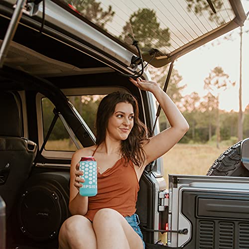 GRIPSIE 16oz Can Sleeves with Non-Slip Grip (4-Pack) Insulated Neoprene, Scuba Knit Polyester Fabric, Silicone Print Coolers for 16 Ounce Energy Drink and Beer Cans (Multicolor)