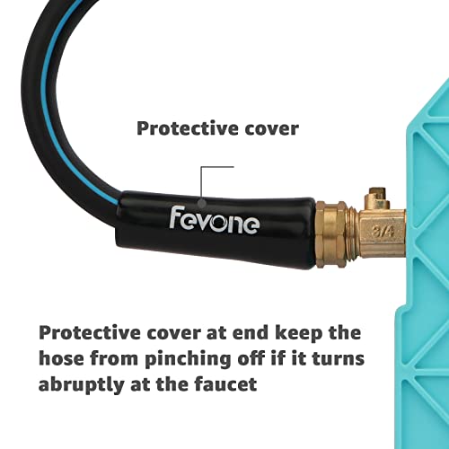 Fevone Garden Leader Hose 3 ft Lead-in Short Hose, 5/8 Heavy Duty Water Hose, Garden hose Extender/Hose Reel Connector, Male to Female 3/4 Solid Brass Fittings