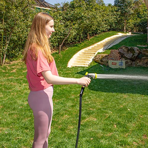 Fevone Garden Leader Hose 3 ft Lead-in Short Hose, 5/8 Heavy Duty Water Hose, Garden hose Extender/Hose Reel Connector, Male to Female 3/4 Solid Brass Fittings