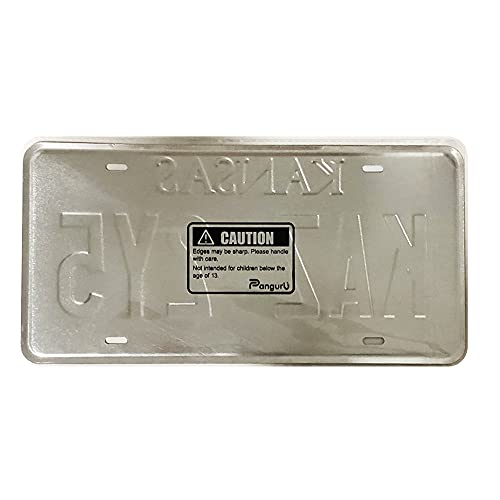 Panguru 2 Pieces Prop License Plates from Supernatural, Metal Stamped Number Tags, Movie Prop Vanity Plate, 12x6 inches