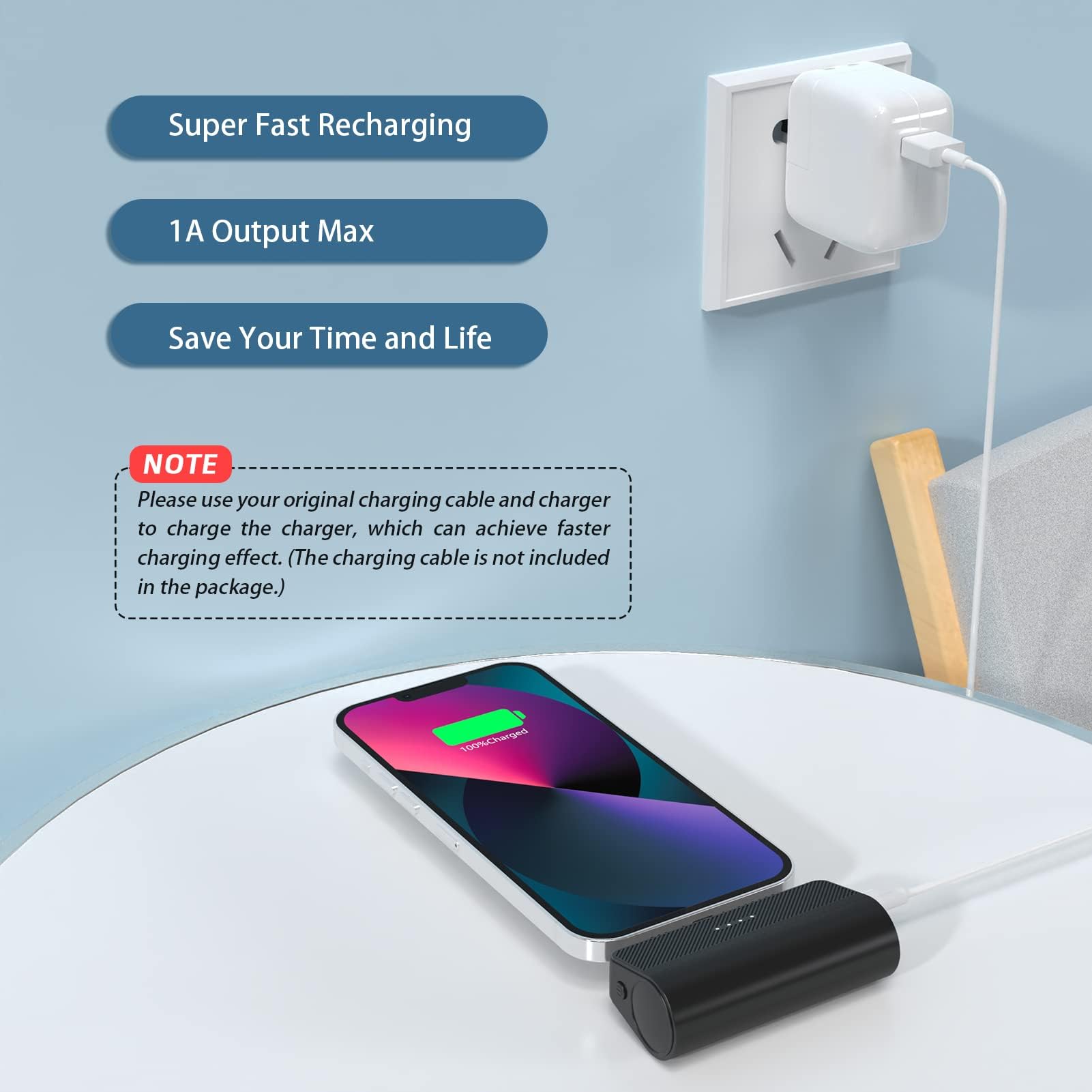 ATGIH Portable Charger for iPhone,3500mAh Ultra-Compact Small Power Bank Compatible with iPhone 6/7/8/SE/11/XR/12/12 Pro Max/13/13 Pro Max/14/14 Pro Max/14 Plus Series(Black)