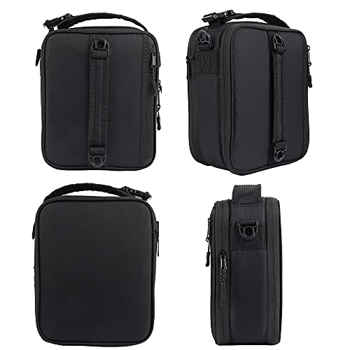GOWRAPS Insulated Lunch Bag For Kids Women Men-Black Lunchbox For Adults With Strap Small Insulated Lunch Box For Work School Rectangle lunch Boxes Expandable-Black