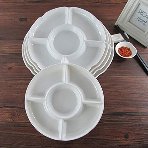 Hemoton Serving Dishes Platter Chip Dip Serving Tray Divided Serving Platter Relish Tray Appetizer Plate Melamine Tableware for Veggies Candy Fruit Snack Chip Desert Bowl Serving Bowls