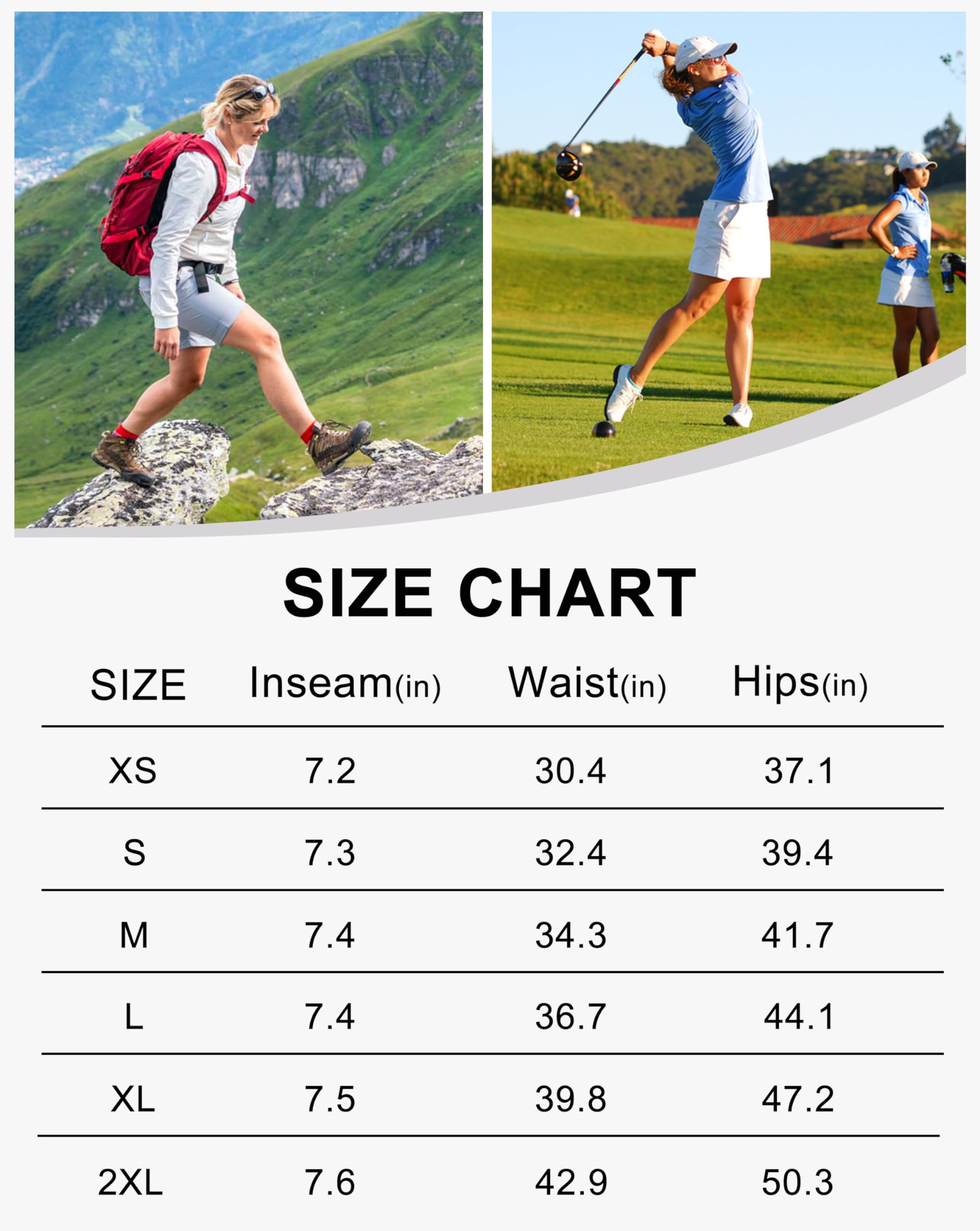 MAGCOMSEN Hiking Shorts for Women Lightweight Quick Dry Cargo Shorts with Pockets Tactical Travel Black Golf Shorts S