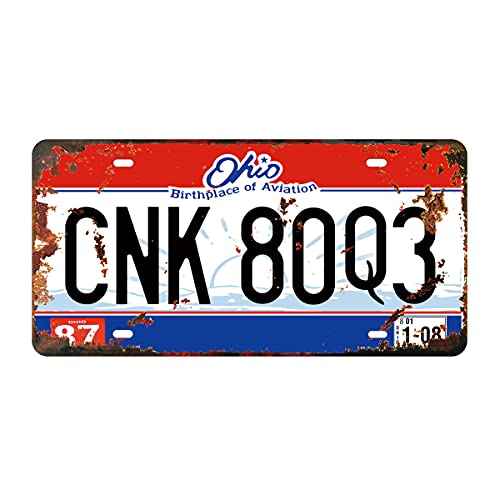 Panguru 2 Pieces Prop License Plates from Supernatural, Metal Stamped Number Tags, Movie Prop Vanity Plate, 12x6 inches