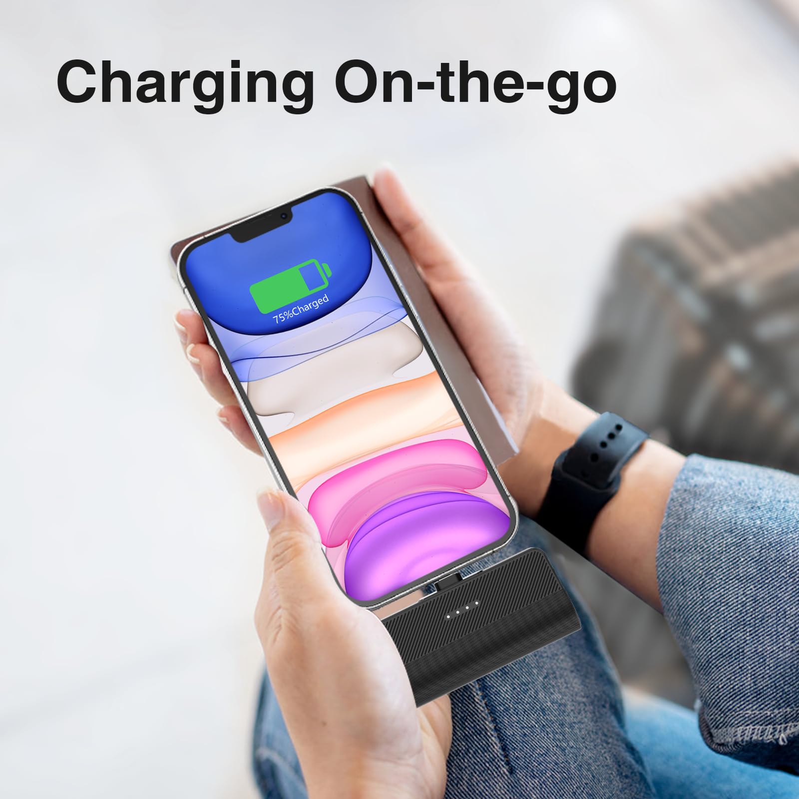 ATGIH Portable Charger for iPhone,3500mAh Ultra-Compact Small Power Bank Compatible with iPhone 6/7/8/SE/11/XR/12/12 Pro Max/13/13 Pro Max/14/14 Pro Max/14 Plus Series(Black)