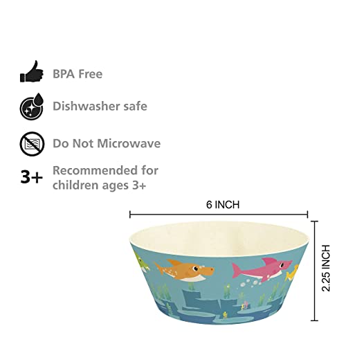 Zak Designs Baby Shark Dinnerware Set for Kids Includes 8" Plate, 6" Bowl, and 10oz Tumbler, Durable and Sustainable Melamine Bamboo Material (3-Piece Set)