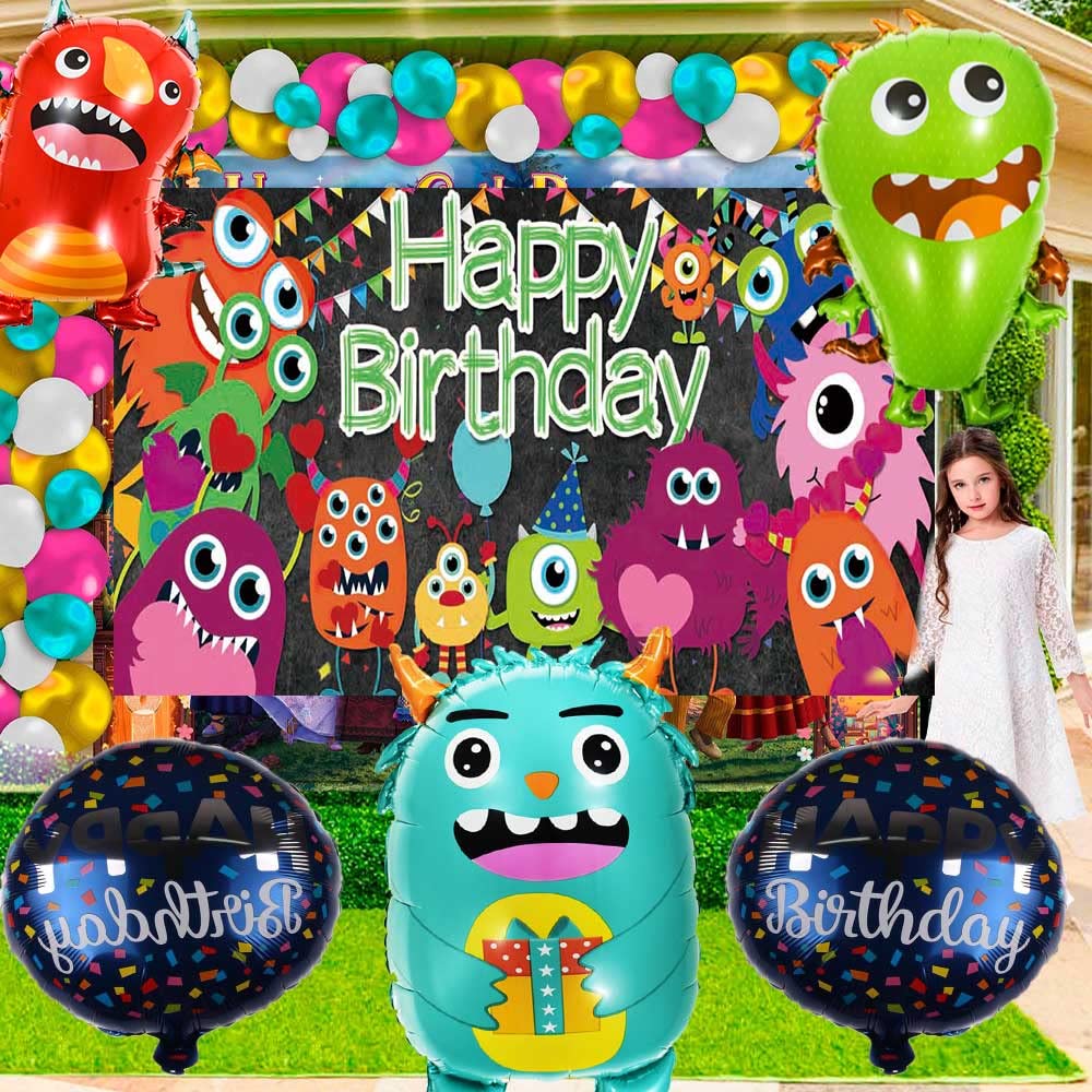 N05280-DXQ-MonsterBash Monster Bash Birthday Party Supplies Decorations Cake Topper Balloons Favors Backdrop Banner Decor