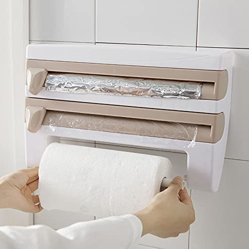 Multifunction Film Storage Rack Nail Free Plastic Refrigerator Cling Film Storage Rack Shelf Wall Hanging Kitchen