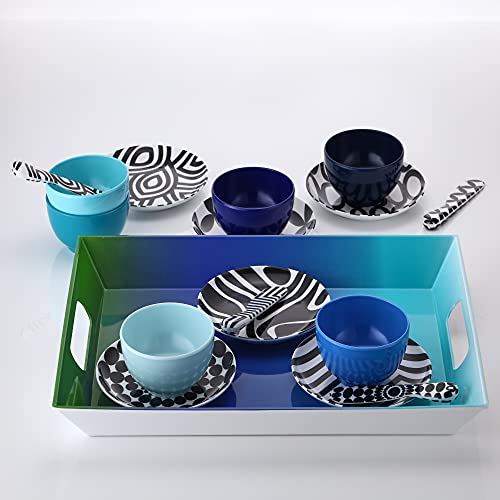 French Bull Assorted Plates-6 Piece Set-Melamine Dinnerware, Serving, Party, Platter, Dish, 6" - Black and White Assorted