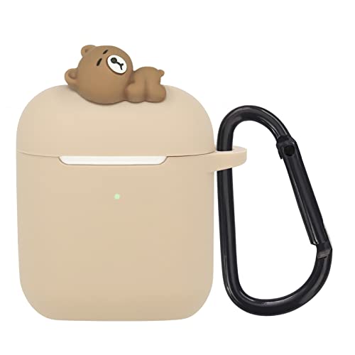 Wonhibo Cute Bear Airpods Case, Silicone Animal Soft Cover for Apple Airpod 1 2 with Keychain