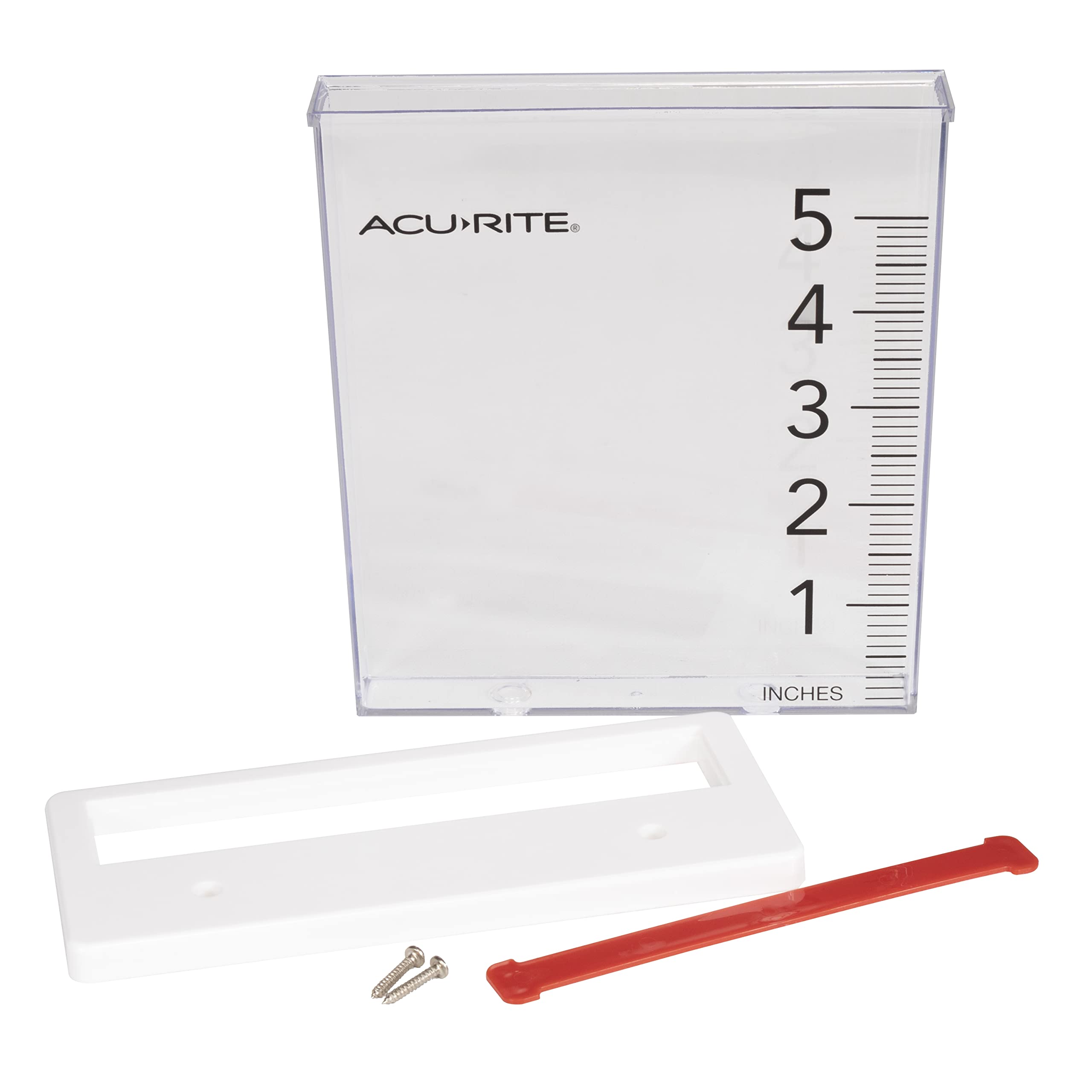 AcuRite Waterfall Rain Gauge with 5-inch Rainfall Capacity (00858W), Clear